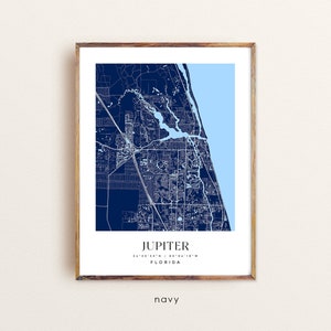 Jupiter Florida Map, Jupiter FL Map, Jupiter City Print, Jupiter Poster ...