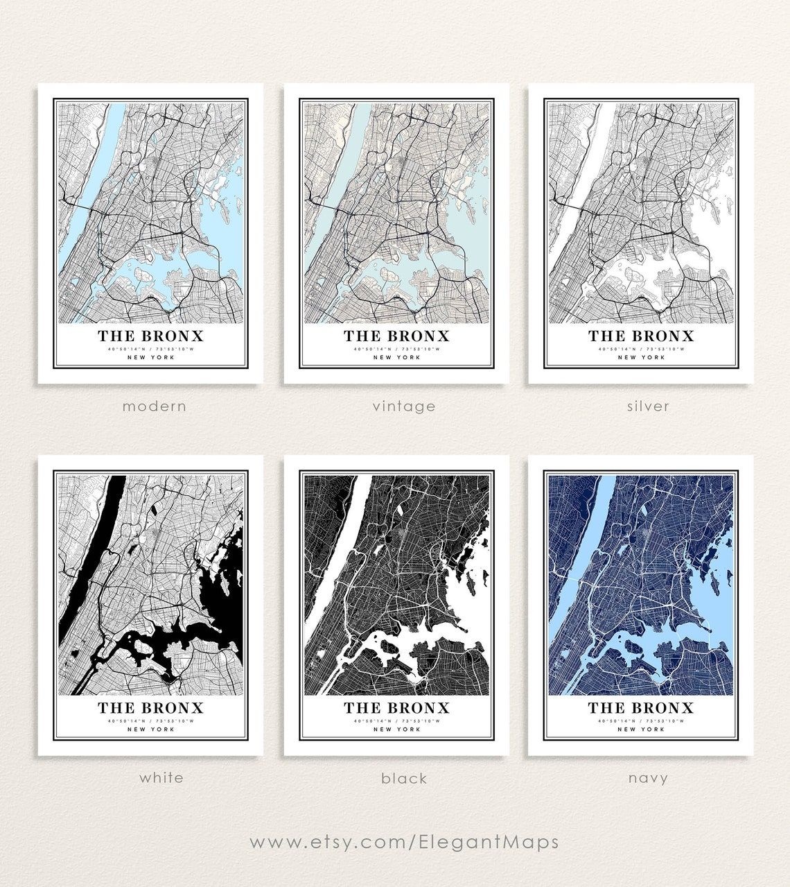 The Bronx New York Map the Bronx NY Map the Bronx City Map | Etsy