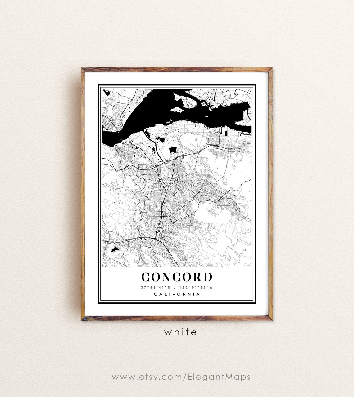 Concord California Map Concord CA Map Concord City Map | Etsy