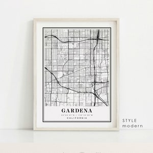 Gardena California Map Gardena CA Map Gardena City Map - Etsy