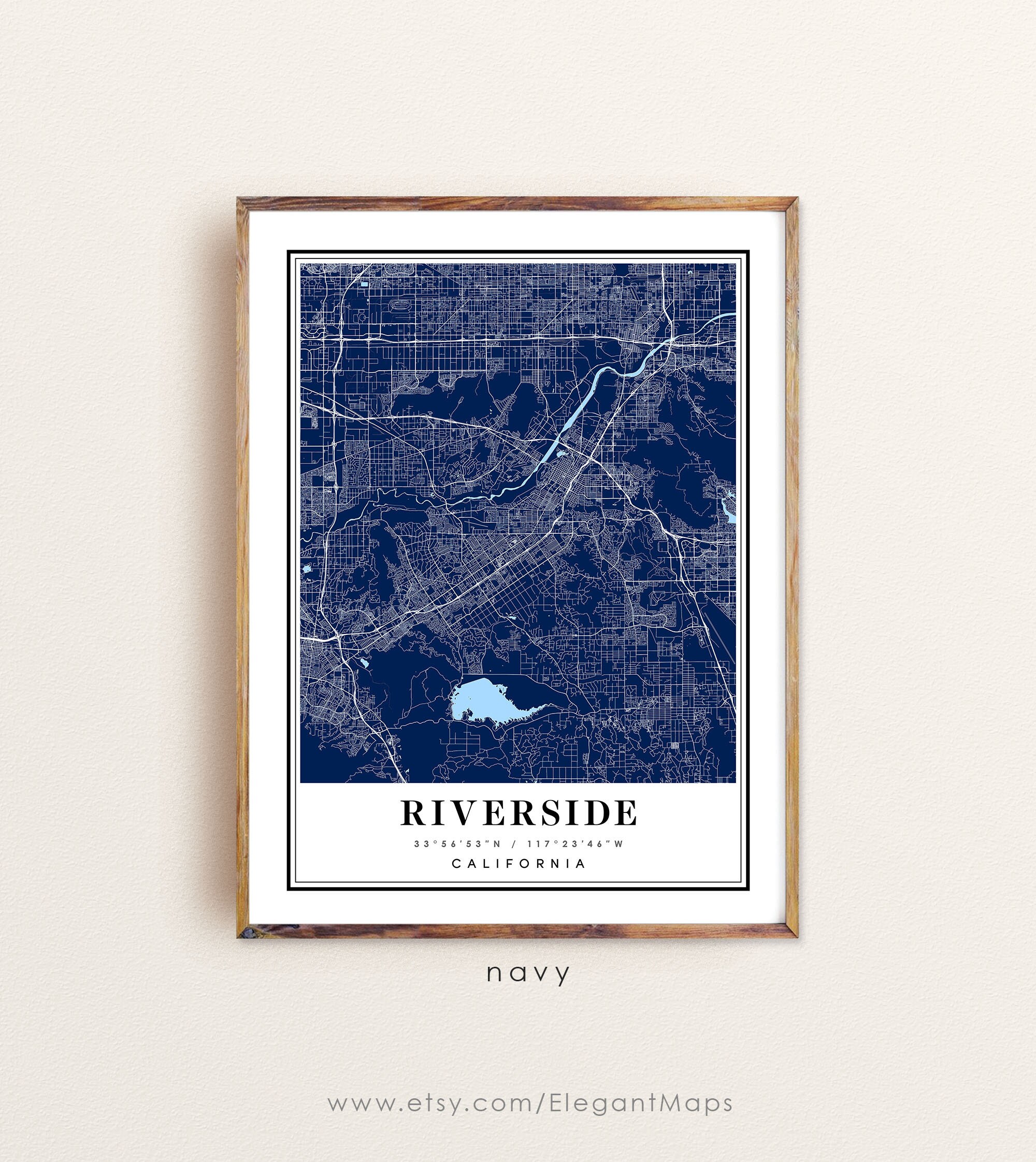 Mapa de Riverside California mapa de Riverside CA mapa de la - Etsy México
