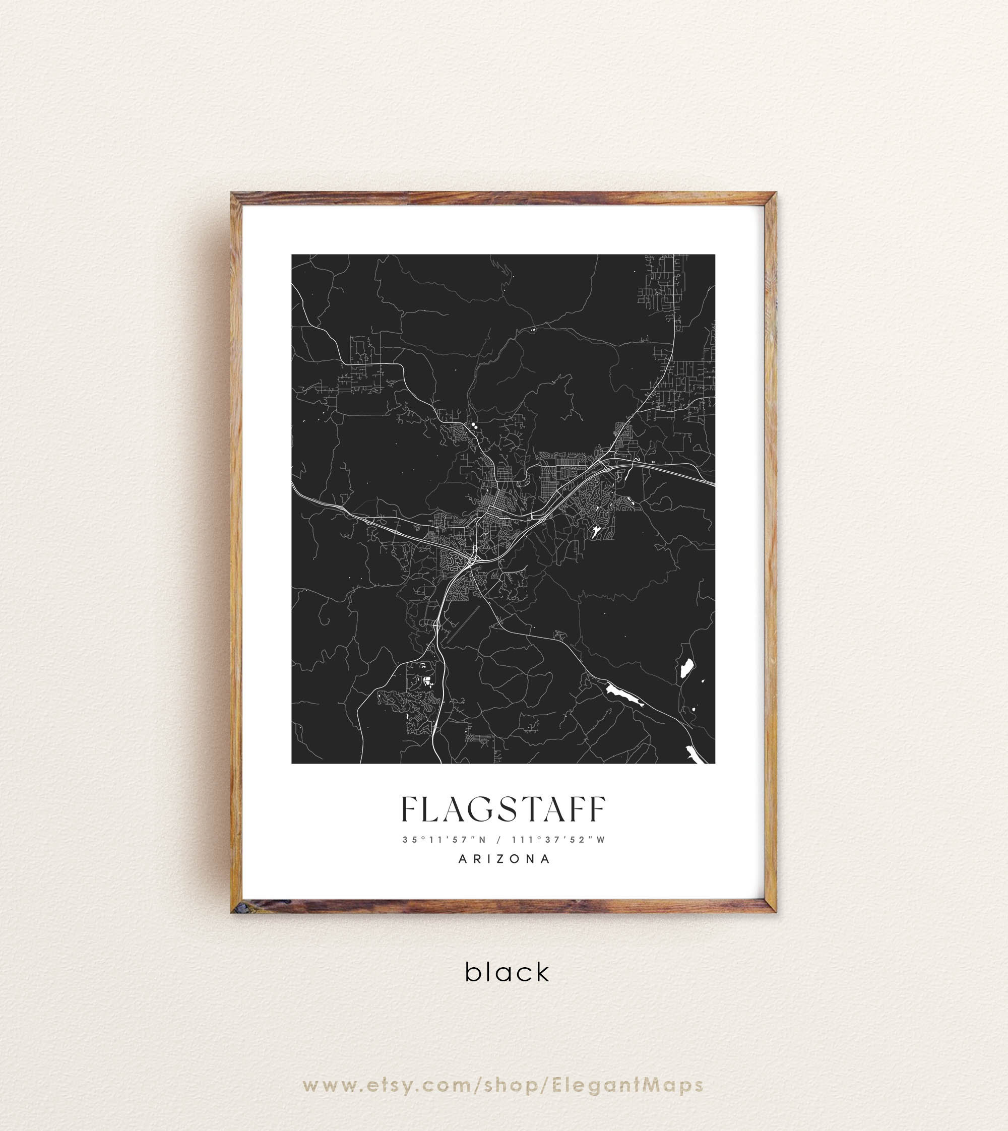 Flagstaff Arizona Map Flagstaff AZ Map Flagstaff City Print - Etsy
