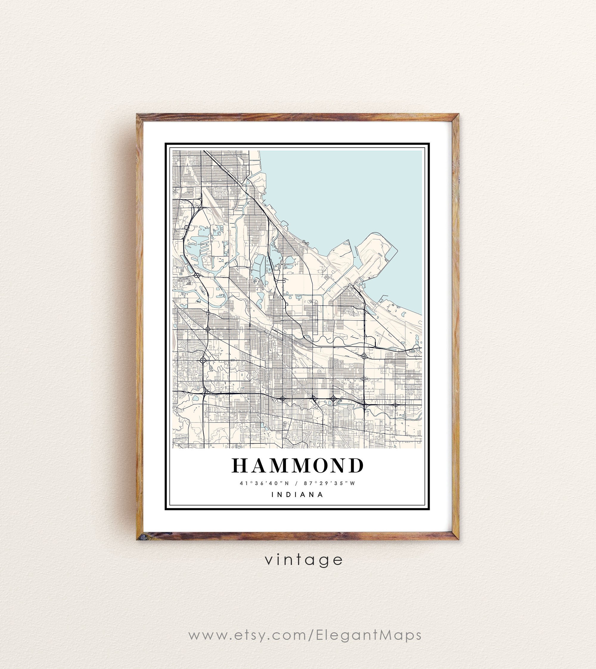 Hammond Indiana Map Hammond IN Map Hammond City Map Hammond - Etsy