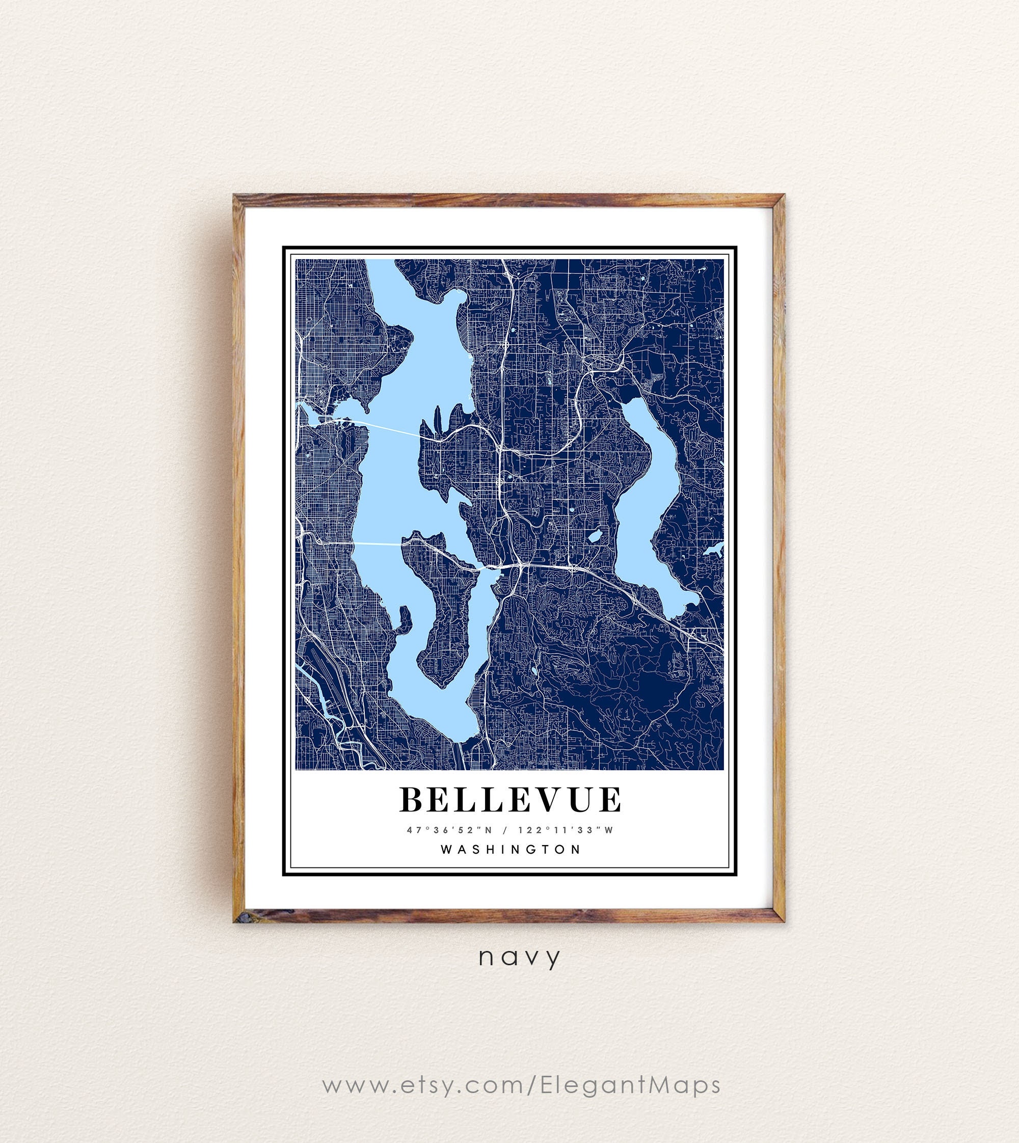 Bellevue Washington Map Bellevue WA Map Bellevue City Map | Etsy