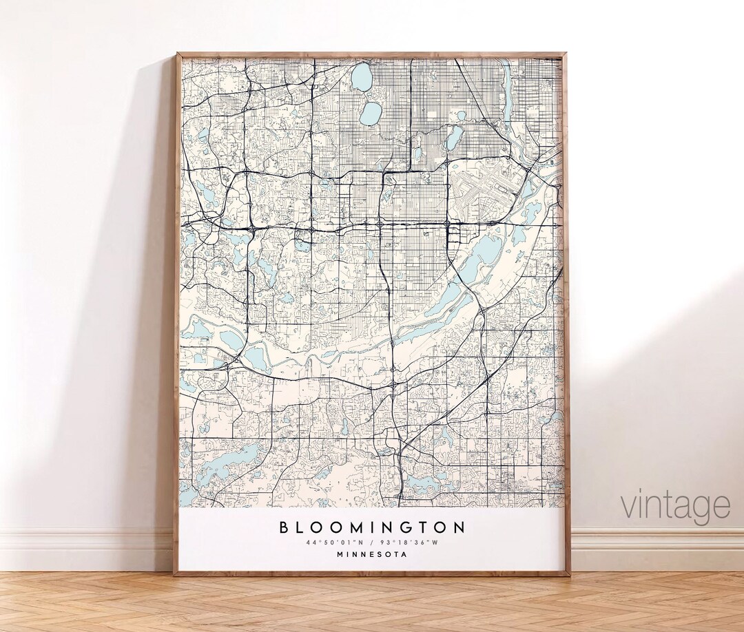 BLOOMINGTON MN City Map Poster, Bloomington Minnesota Print Art, Custom ...