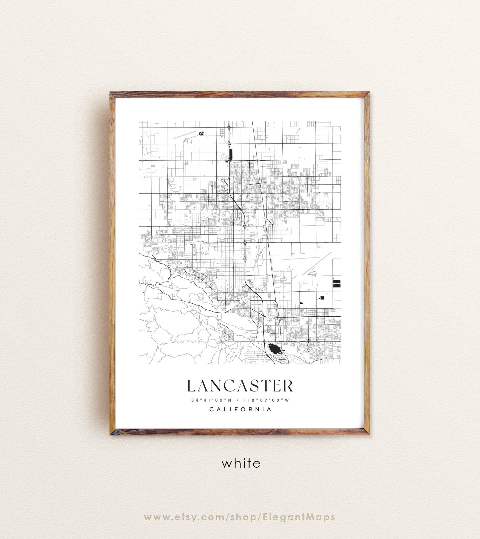 Lancaster California Map Lancaster CA Map Lancaster City - Etsy