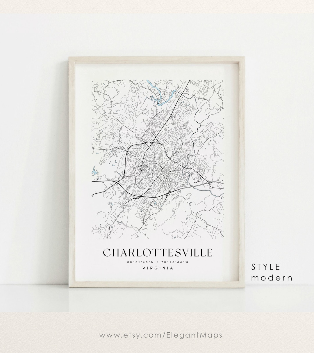 Charlottesville Virginia Map, Charlottesville VA Map, Charlottesville ...