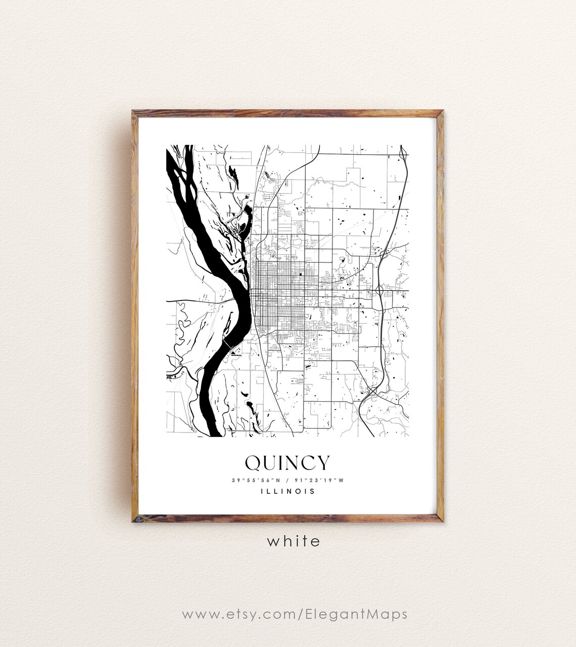 Quincy Illinois Map Quincy IL Map Quincy City Print Quincy - Etsy UK