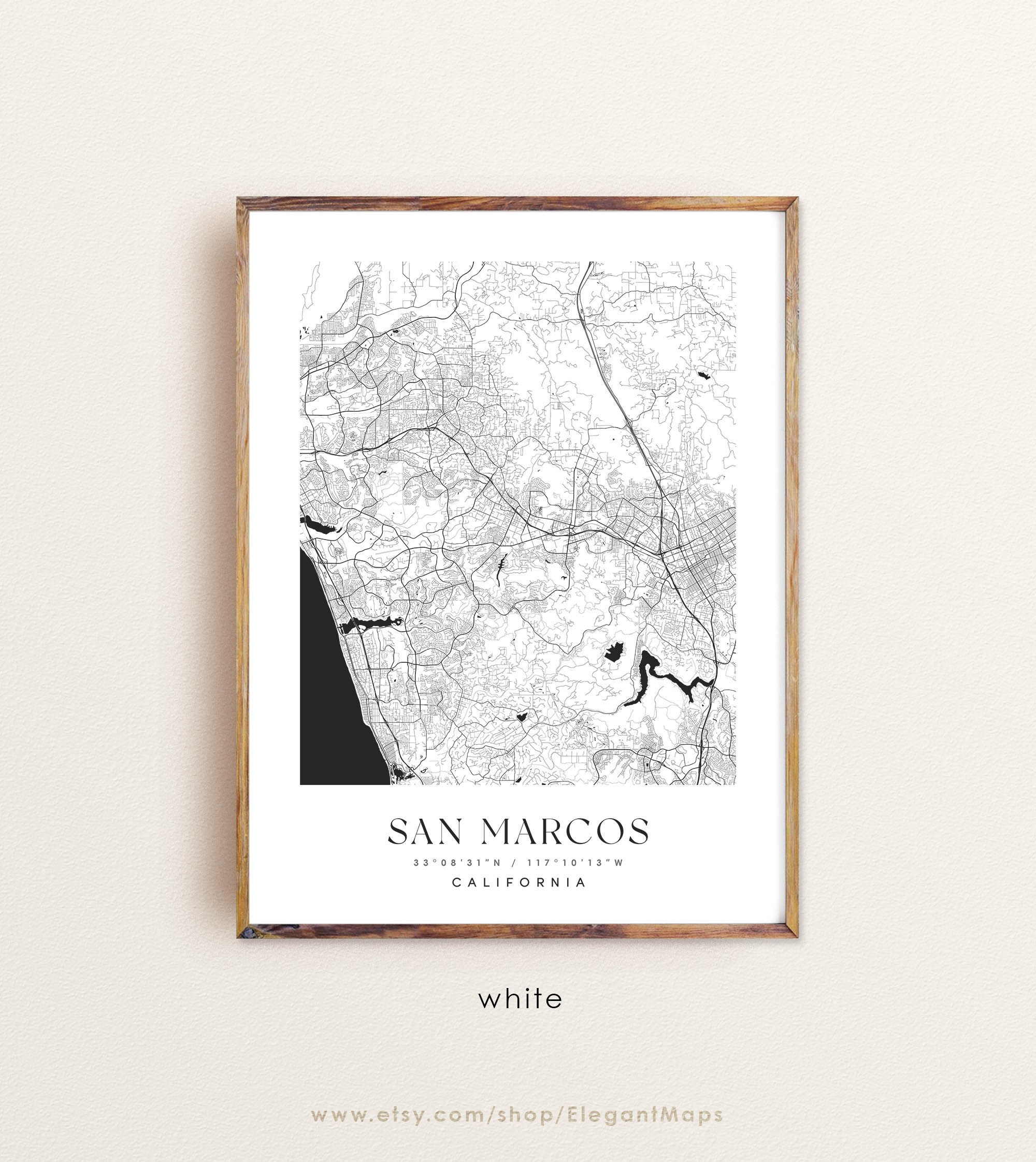 Mapa de San Marcos California mapa de San Marcos CA - Etsy México