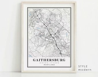 Gaithersburg Map - Etsy