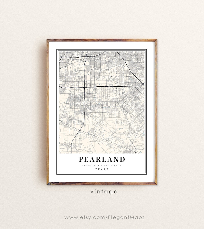 Pearland Texas Map Pearland TX Map Pearland City Map - Etsy