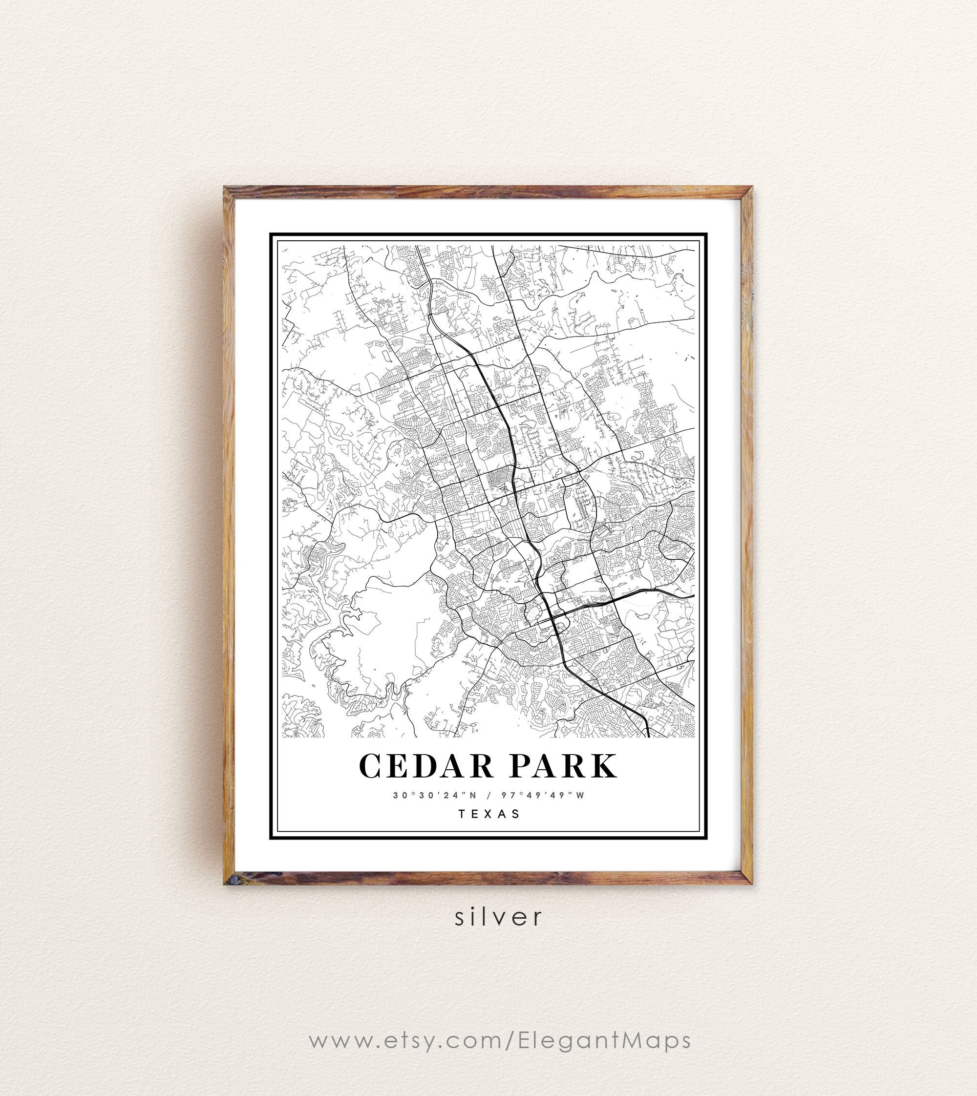 Cedar Park Texas Map Cedar Park TX Map Cedar Park City Map - Etsy