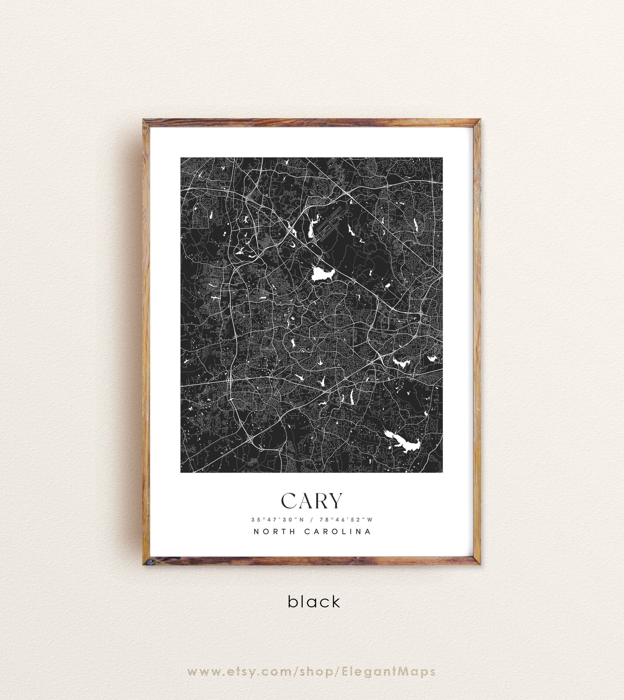 Cary North Carolina Map Cary NC Map Cary City Print Cary - Etsy UK