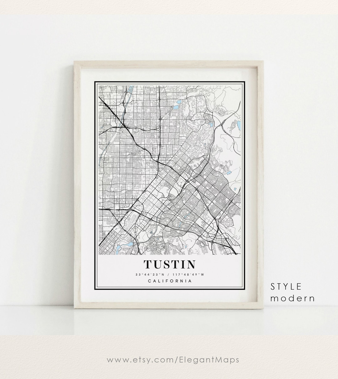 Tustin California Map, Tustin CA Map, Tustin City Map, Tustin Print ...
