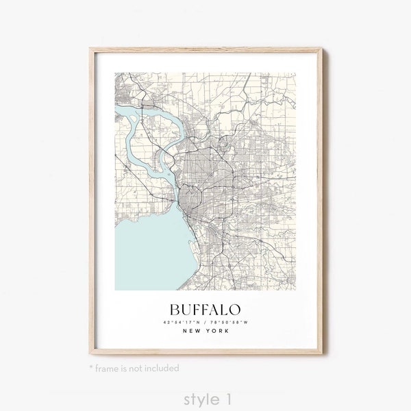 Buffalo Map - Etsy