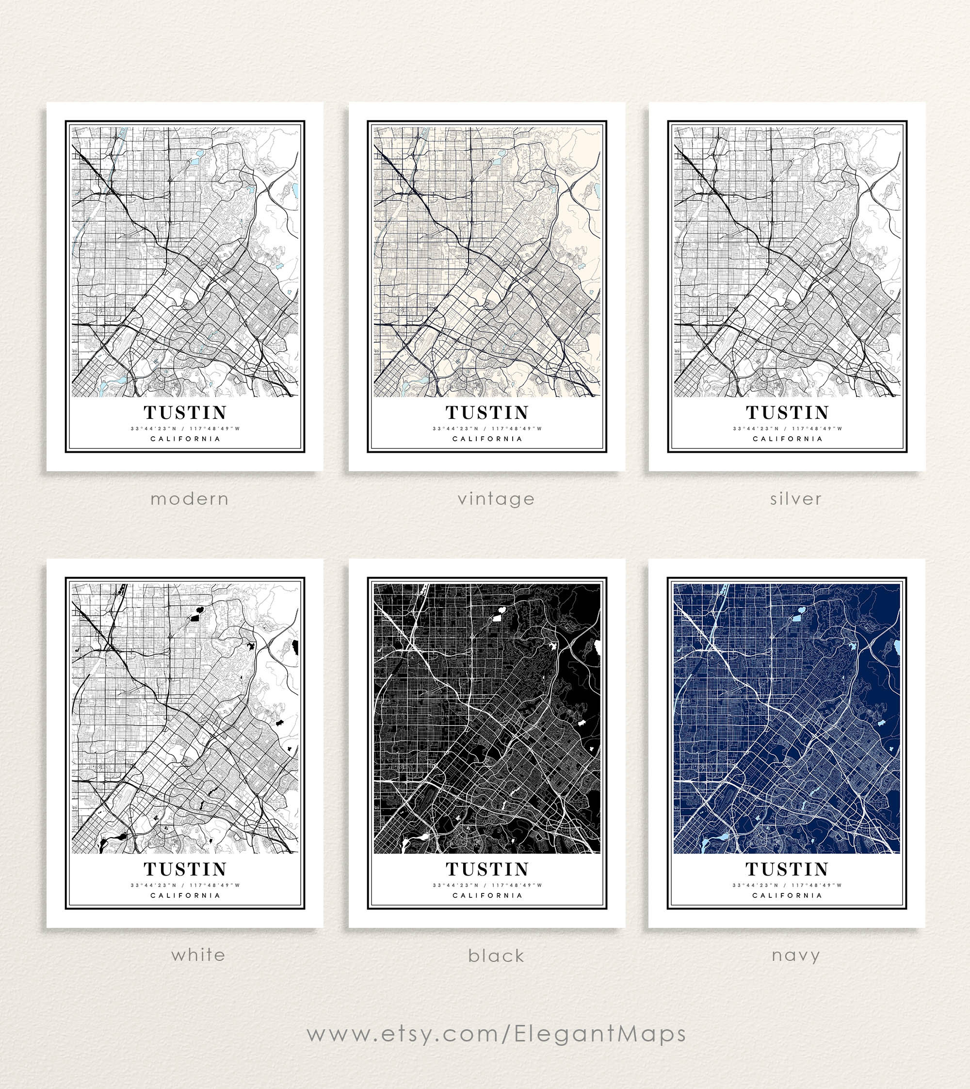 Tustin California Map Tustin CA Map Tustin City Map Tustin | Etsy