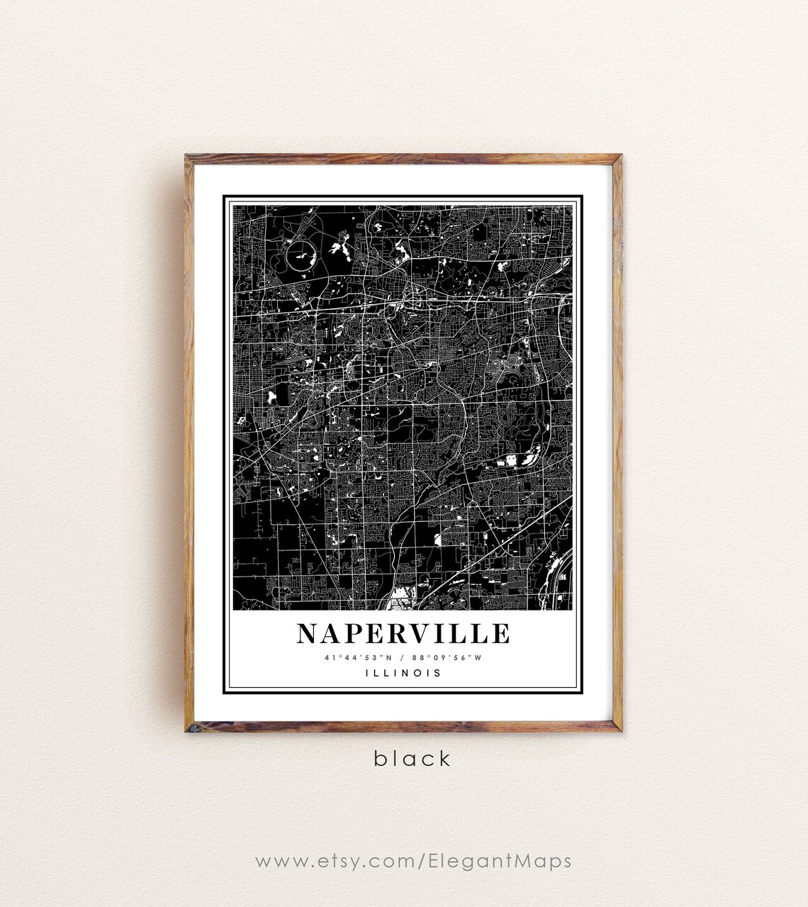 Naperville Illinois Map Naperville IL Map Naperville City - Etsy