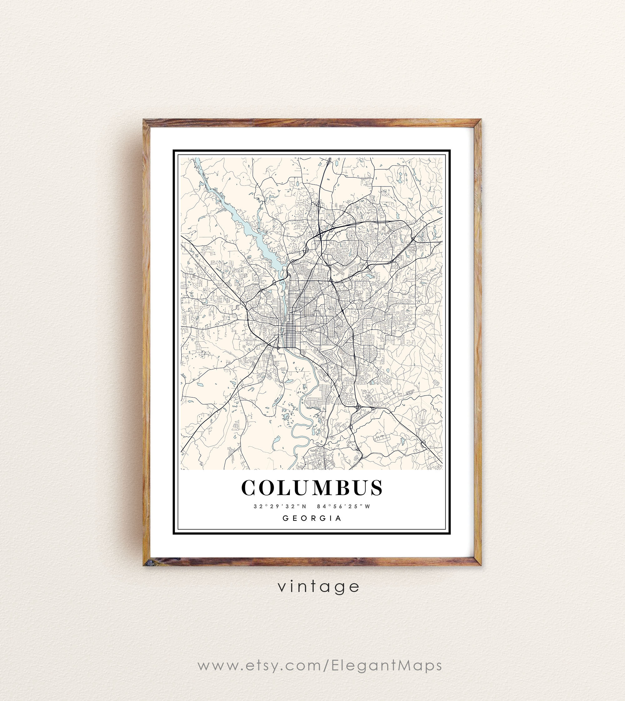 Columbus Georgia Map Columbus GA Map Columbus City Map | Etsy