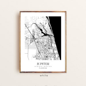Jupiter Florida Map, Jupiter FL Map, Jupiter City Print, Jupiter Poster ...
