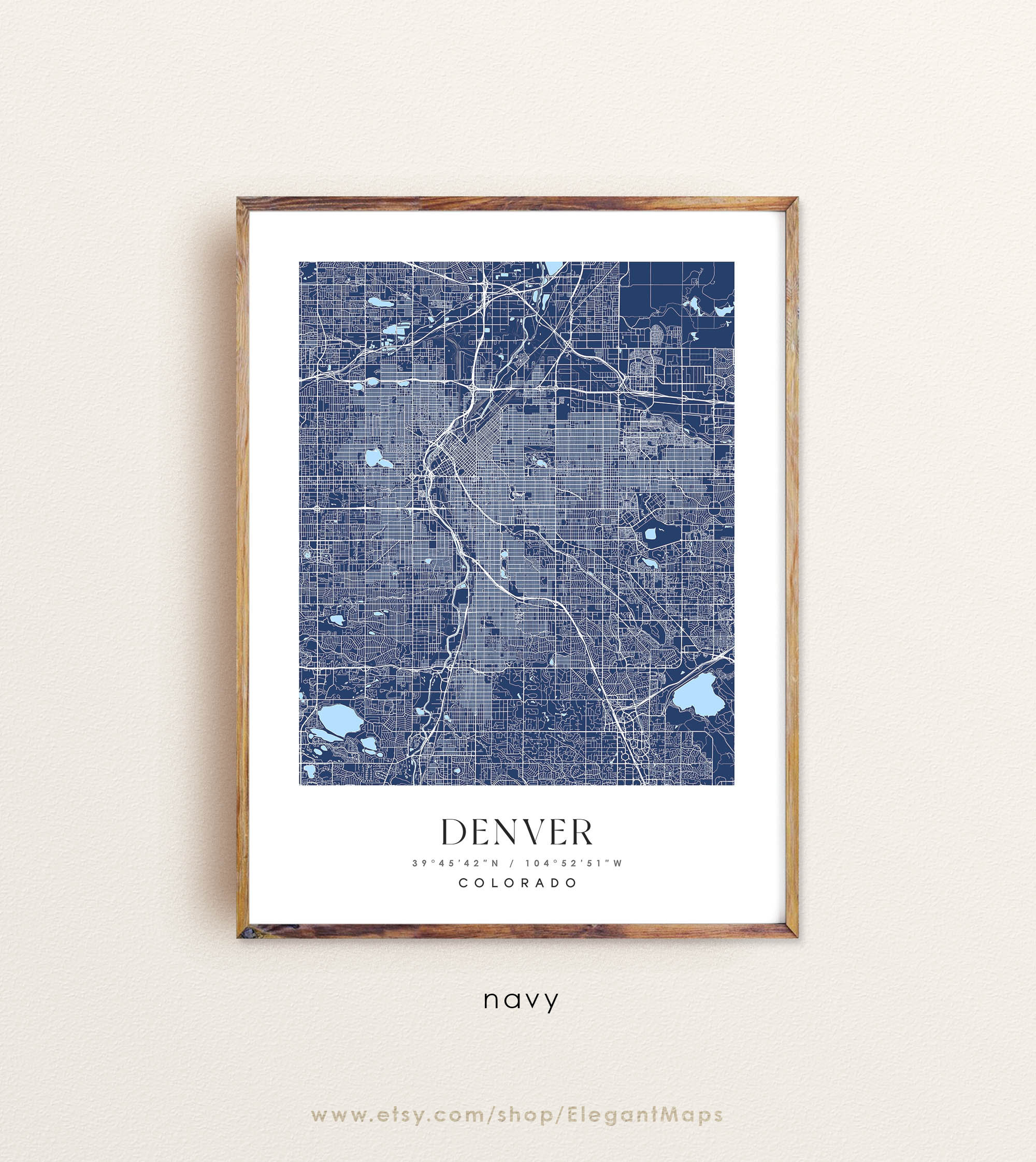 Mapa de Denver Colorado Mapa de Denver CO Impresión de la - Etsy México