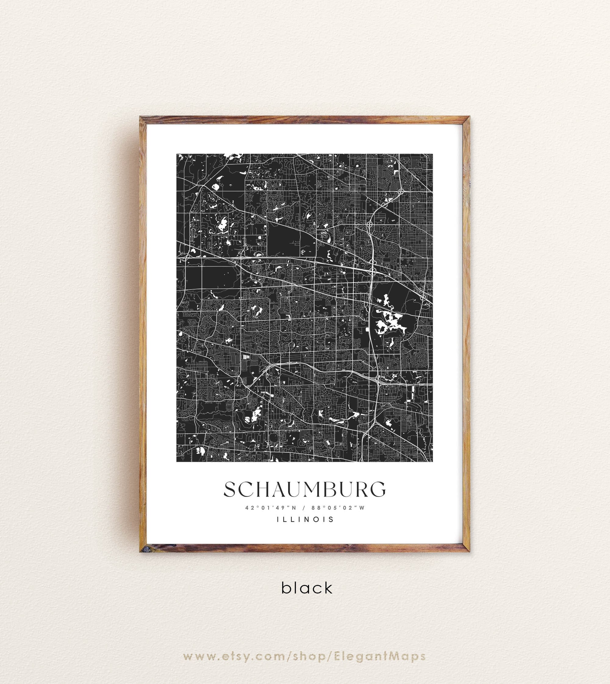Schaumburg Illinois Map Schaumburg IL Map Schaumburg City - Etsy UK