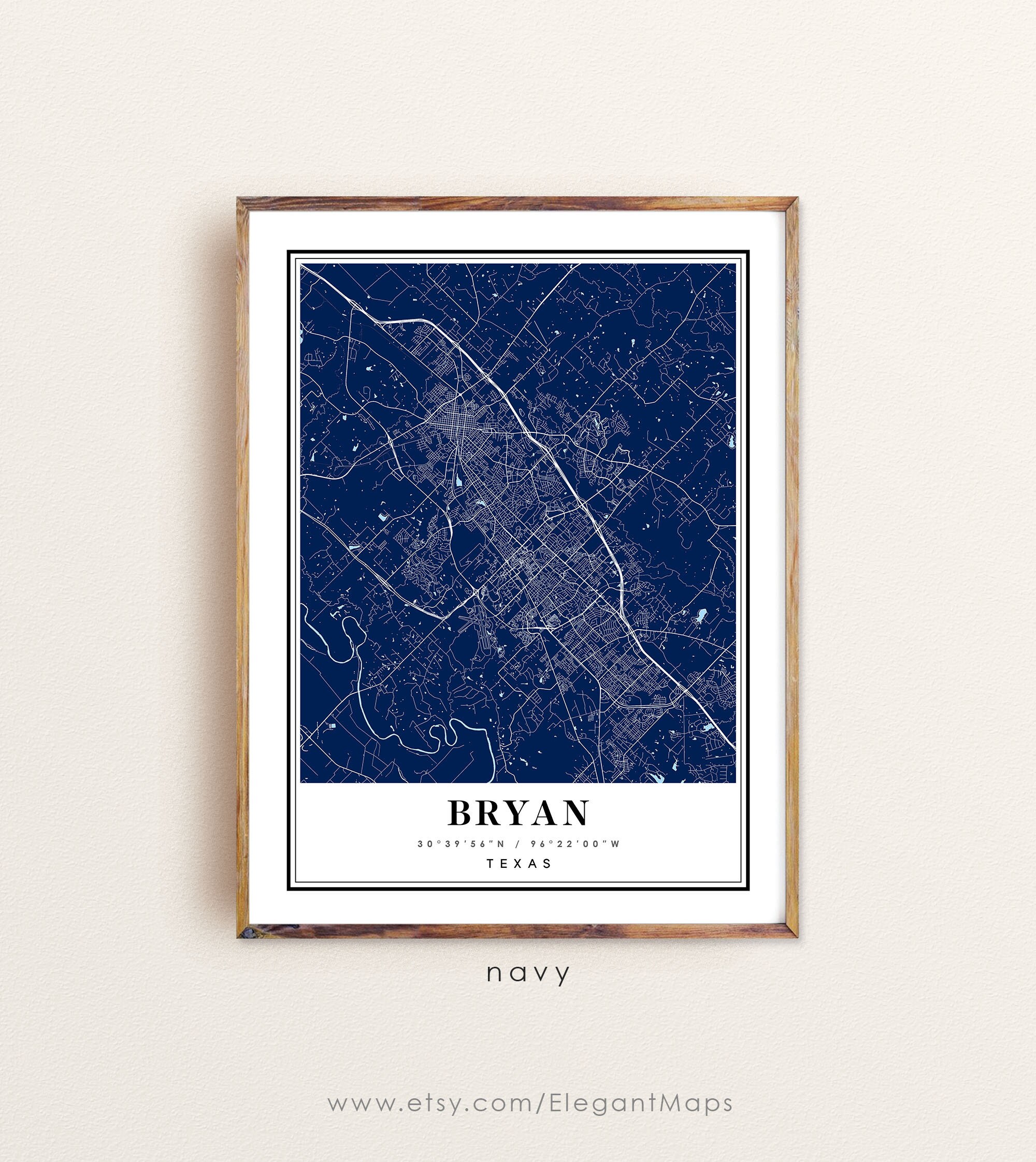 Mapa de Bryan Texas mapa de Bryan TX mapa de la ciudad de - Etsy España