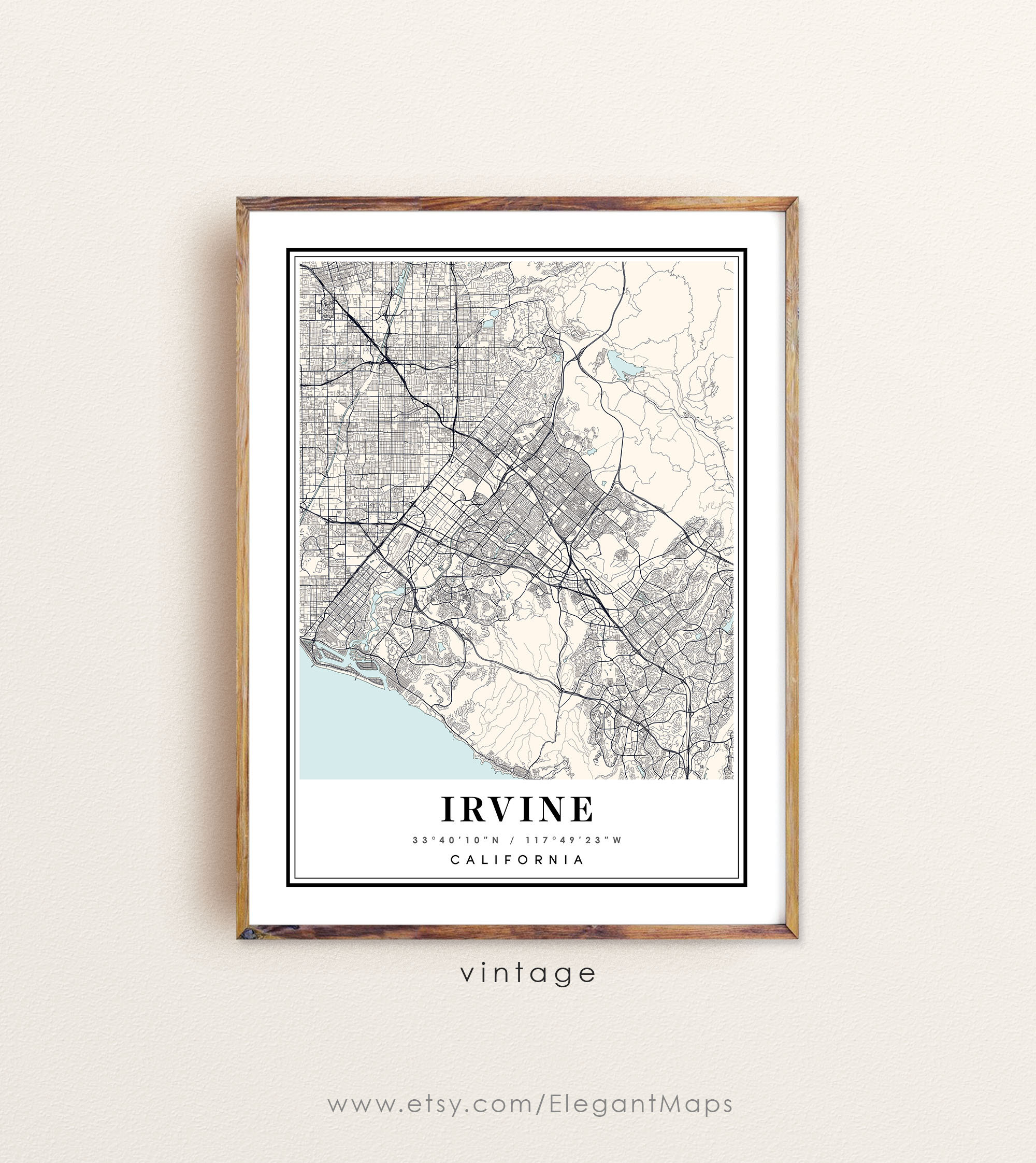 Irvine California Map Irvine CA Map Irvine City Map Irvine - Etsy