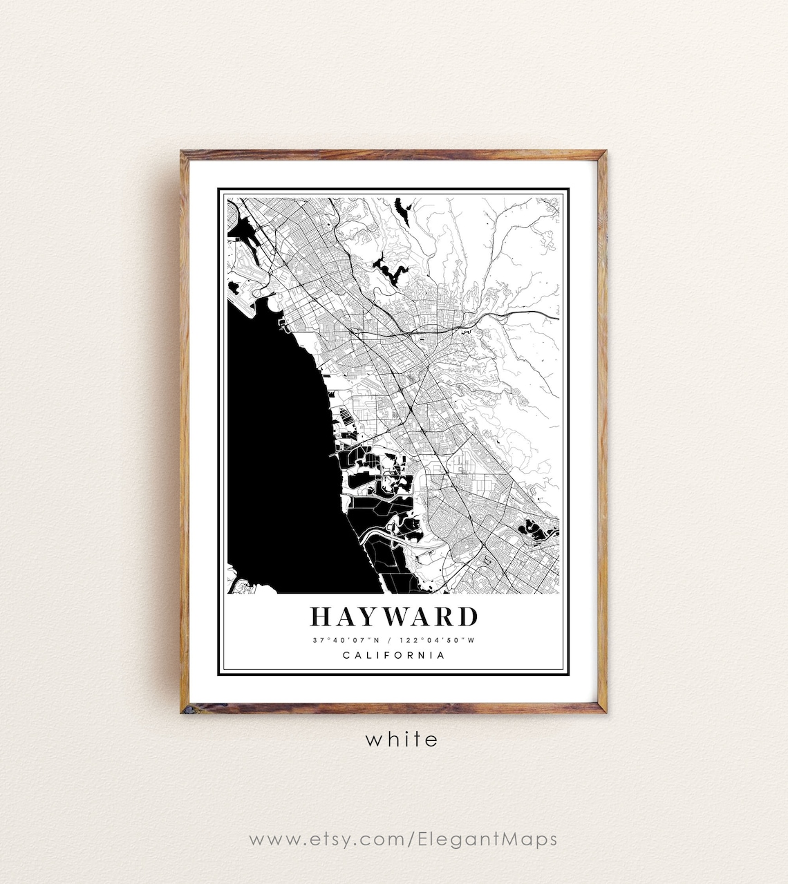Hayward California Map Hayward CA Map Hayward City Map | Etsy