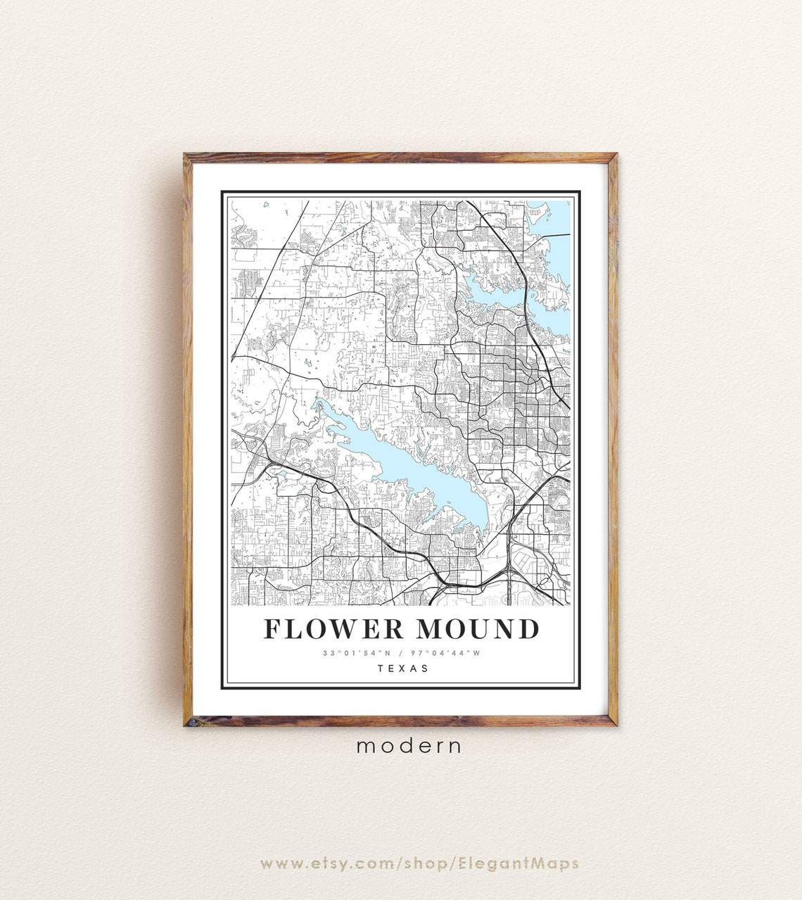 Flower Mound Texas map Flower Mound TX map Flower Mound city | Etsy