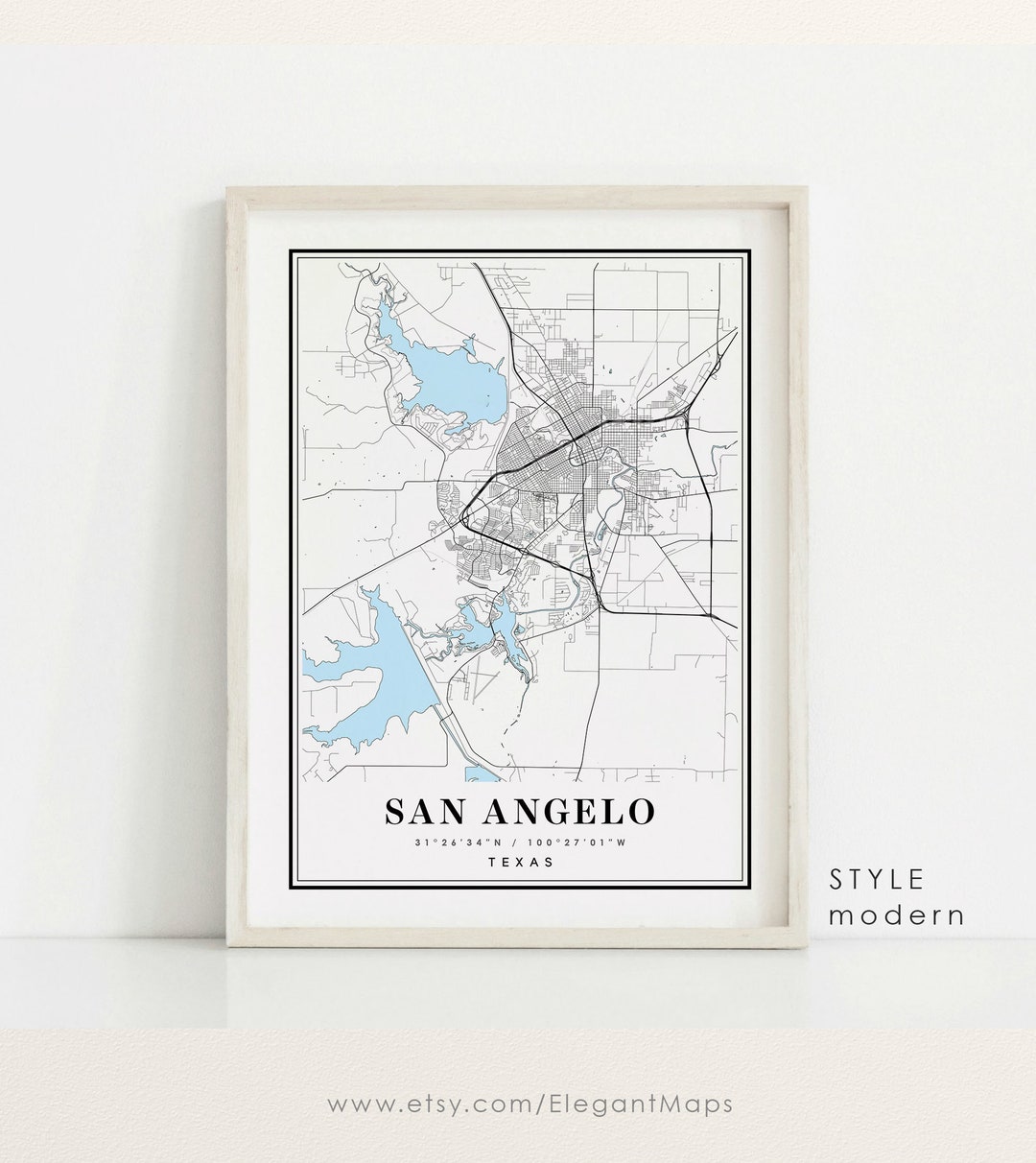 San Angelo Texas Map, San Angelo TX Map, San Angelo City Map, San ...
