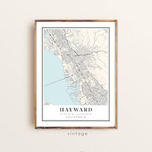 Hayward California Map Hayward CA Map Hayward City Map | Etsy