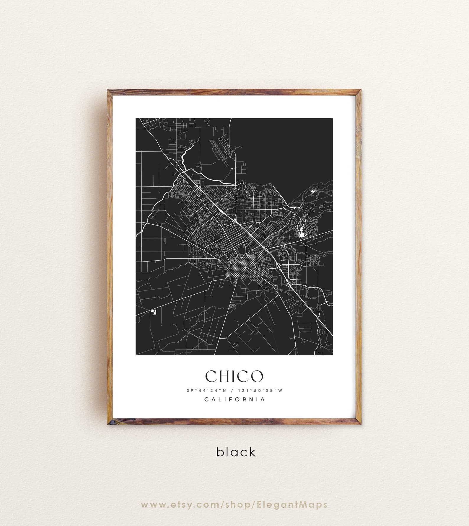 Chico California Map Chico CA Map Chico City Print Chico - Etsy