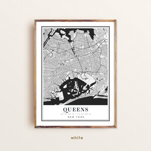 Queens New York map Queens NY map Queens city map Queens | Etsy