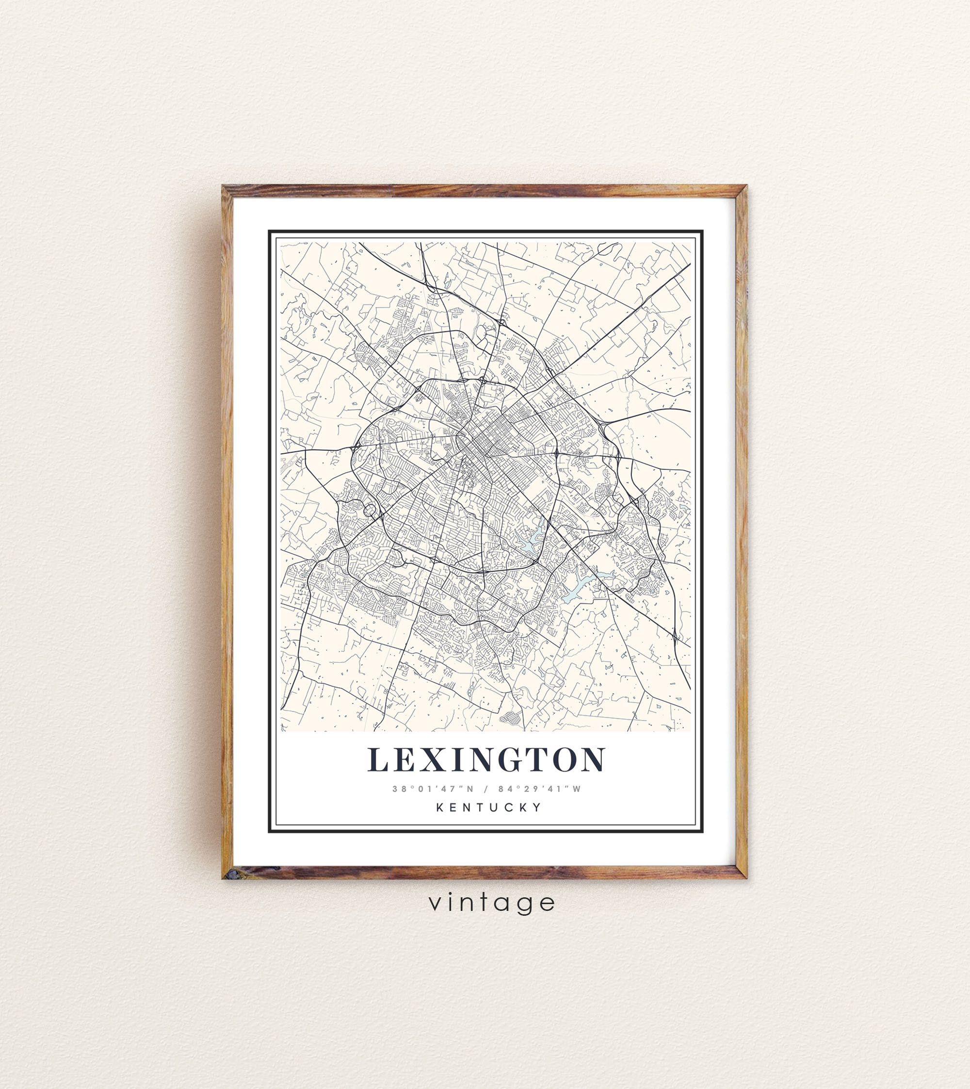 Lexington Kentucky Map Lexington KY Map Lexington City Map | Etsy