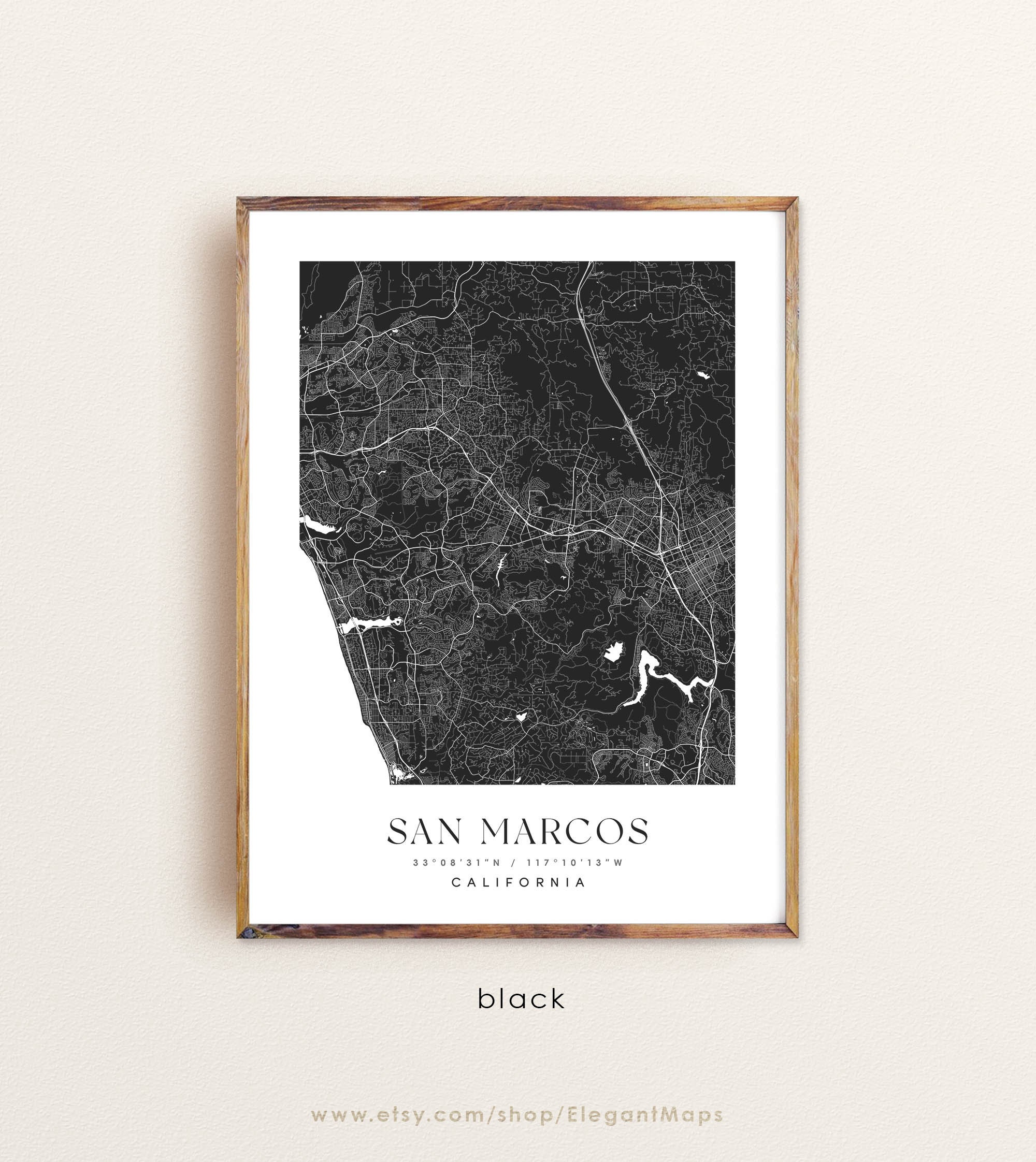 Mapa de San Marcos California mapa de San Marcos CA | Etsy México