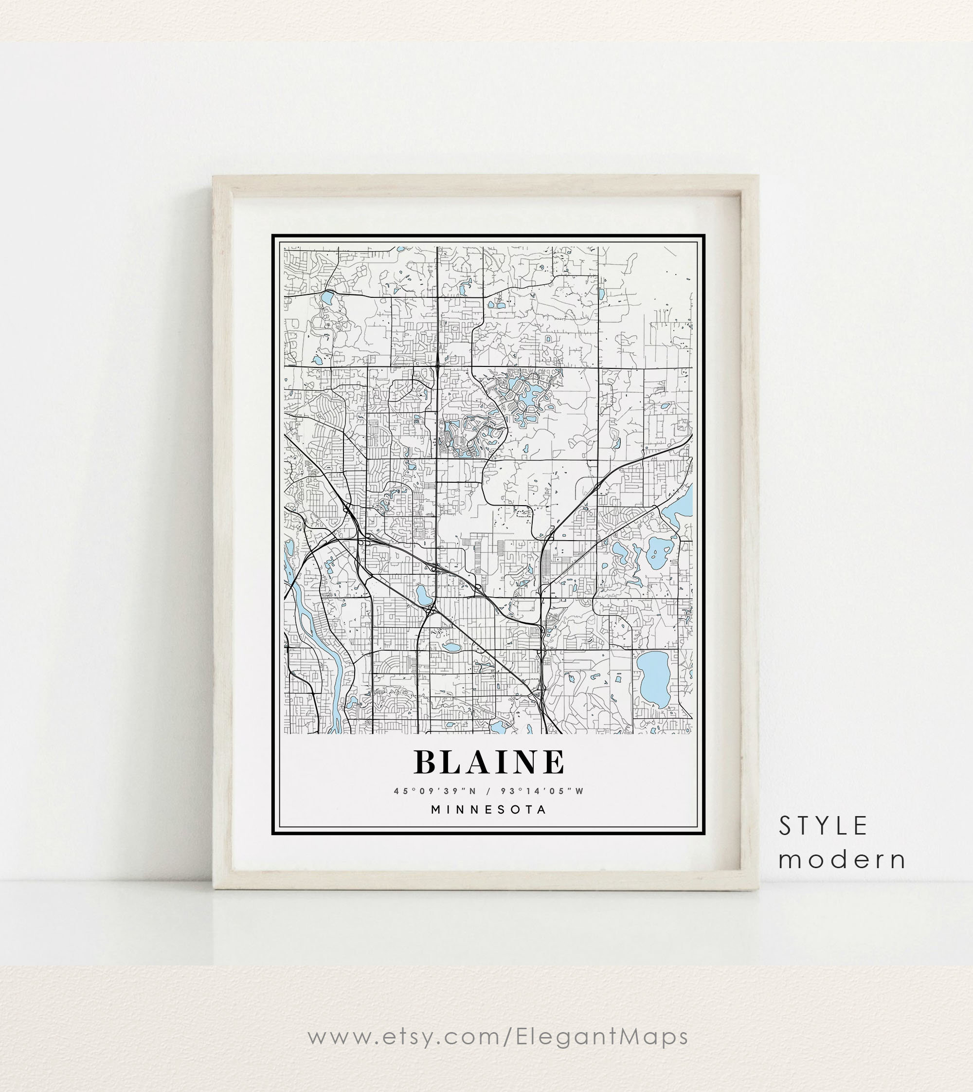 Blaine Minnesota Map Blaine MN Map Blaine City Map Blaine - Etsy