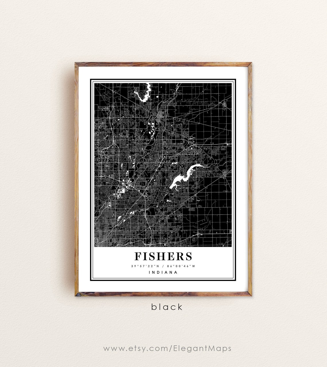 Fishers Indiana Map Fishers IN Map Fishers City Map Fishers - Etsy