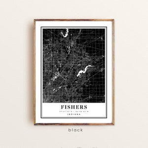 Fishers Indiana Map, Fishers IN Map, Fishers City Map, Fishers Print ...