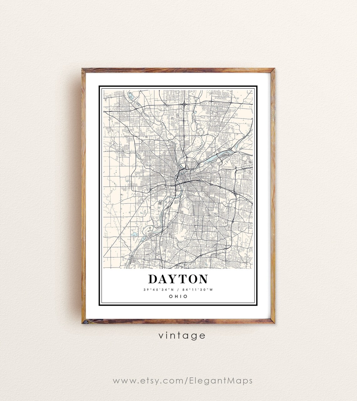 Dayton Ohio Map Dayton OH Map Dayton City Map Dayton Print - Etsy