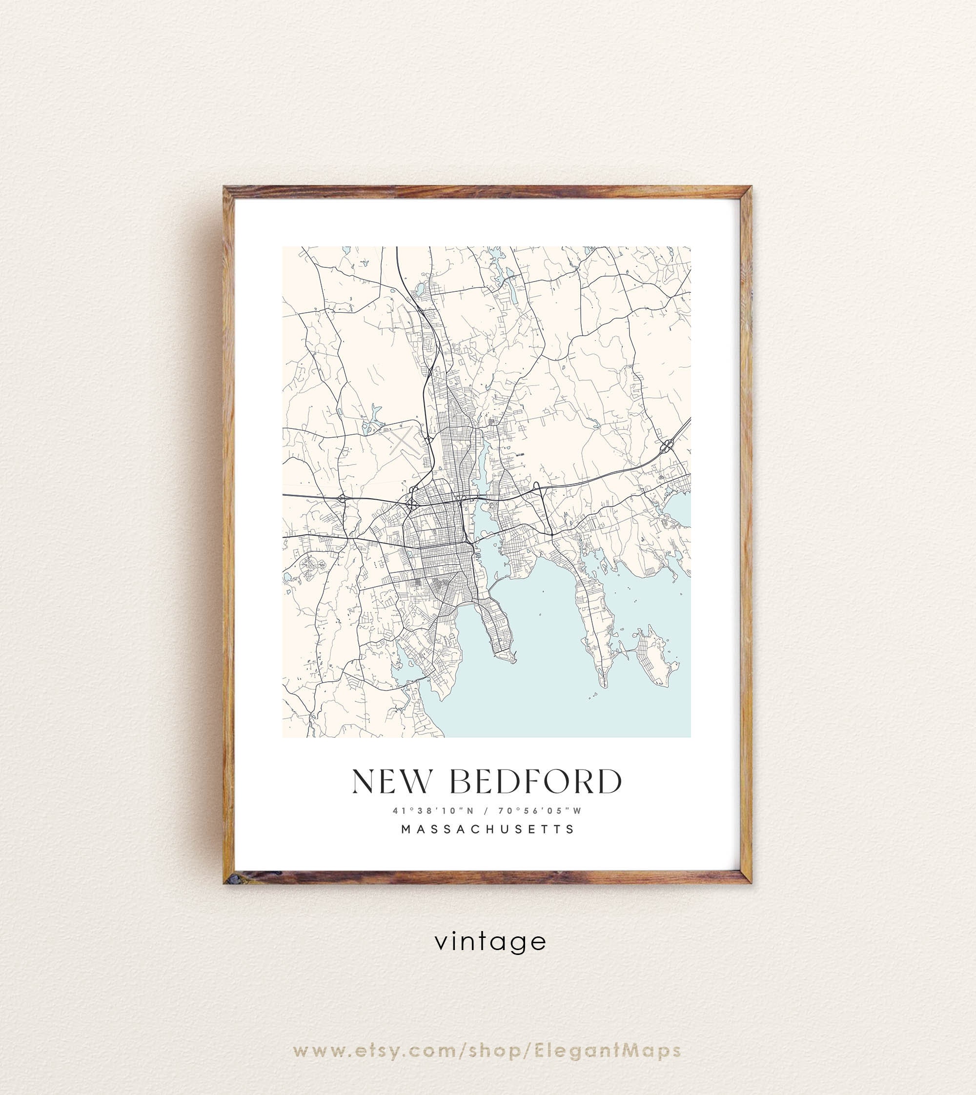 New Bedford Massachusetts map New Bedford MA map New Bedford | Etsy