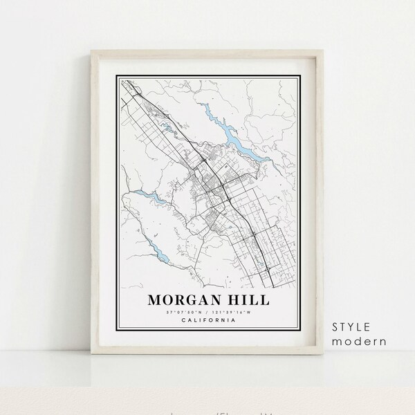 Morgan Hill Map Print - Etsy