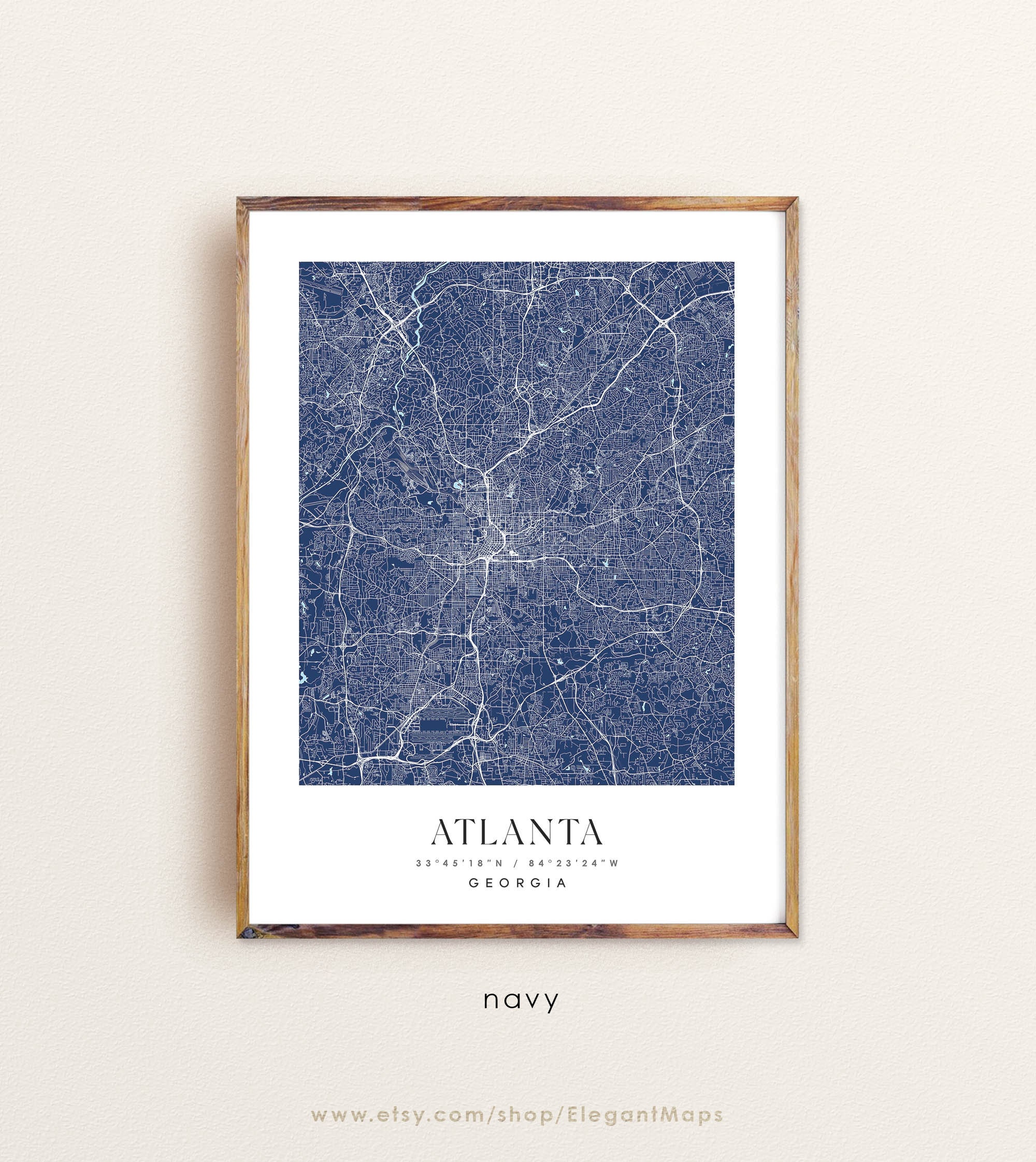 Atlanta Georgia map Atlanta GA map Atlanta city print | Etsy