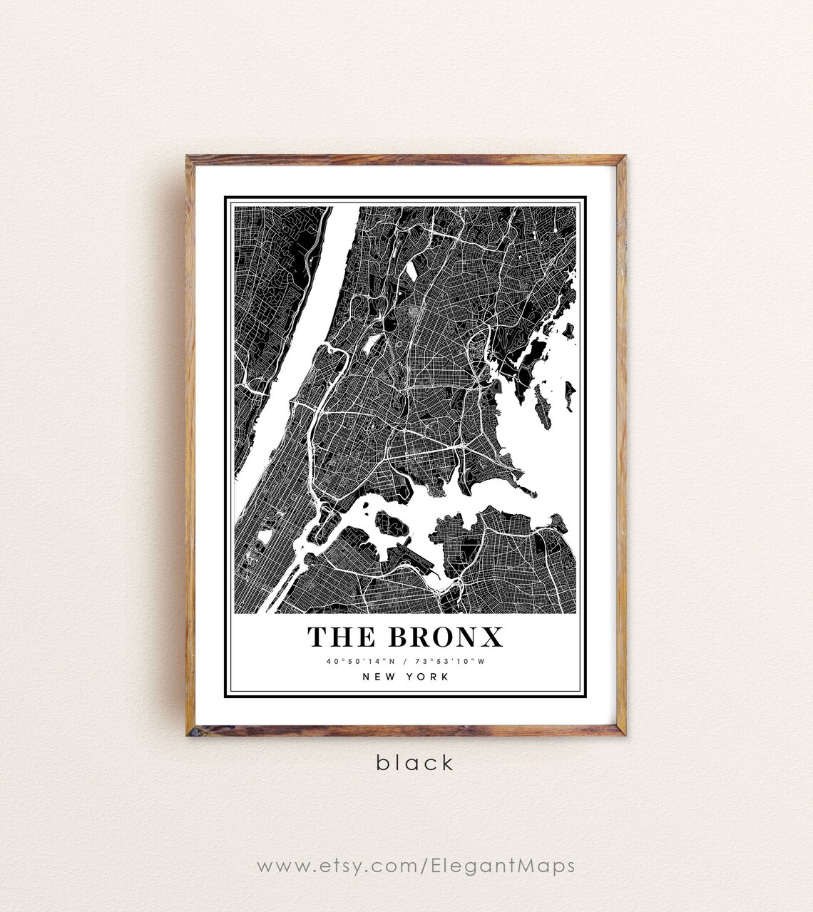 The Bronx New York Map the Bronx NY Map the Bronx City Map | Etsy