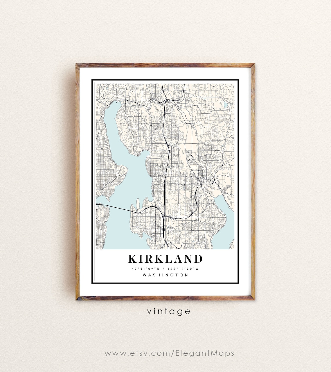 Kirkland Washington Map Kirkland WA Map Kirkland City Map | Etsy