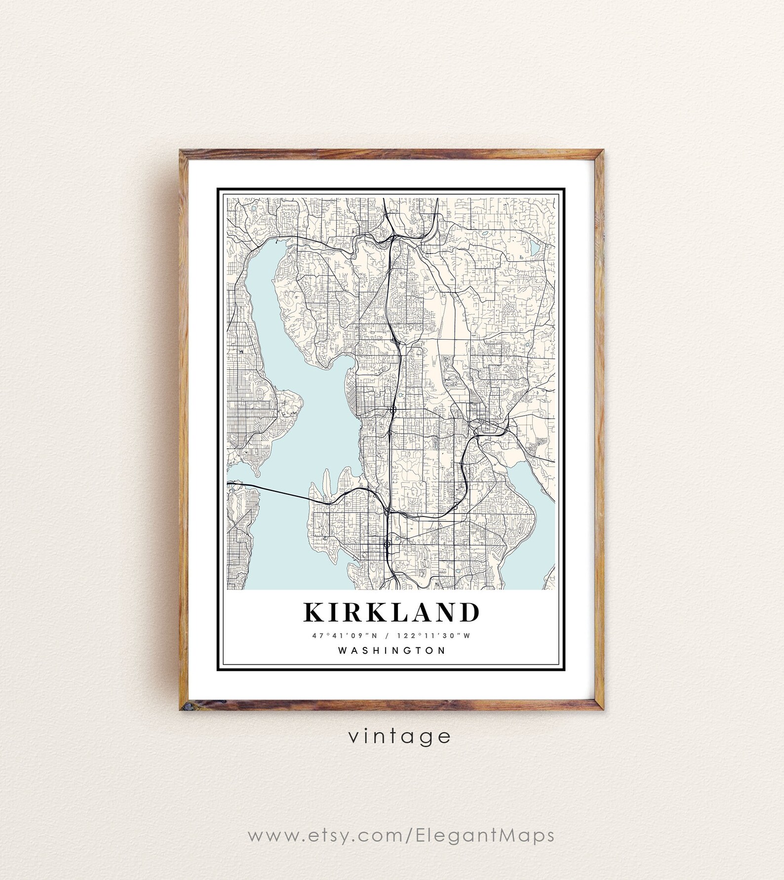 Kirkland Washington Map Kirkland WA Map Kirkland City Map | Etsy