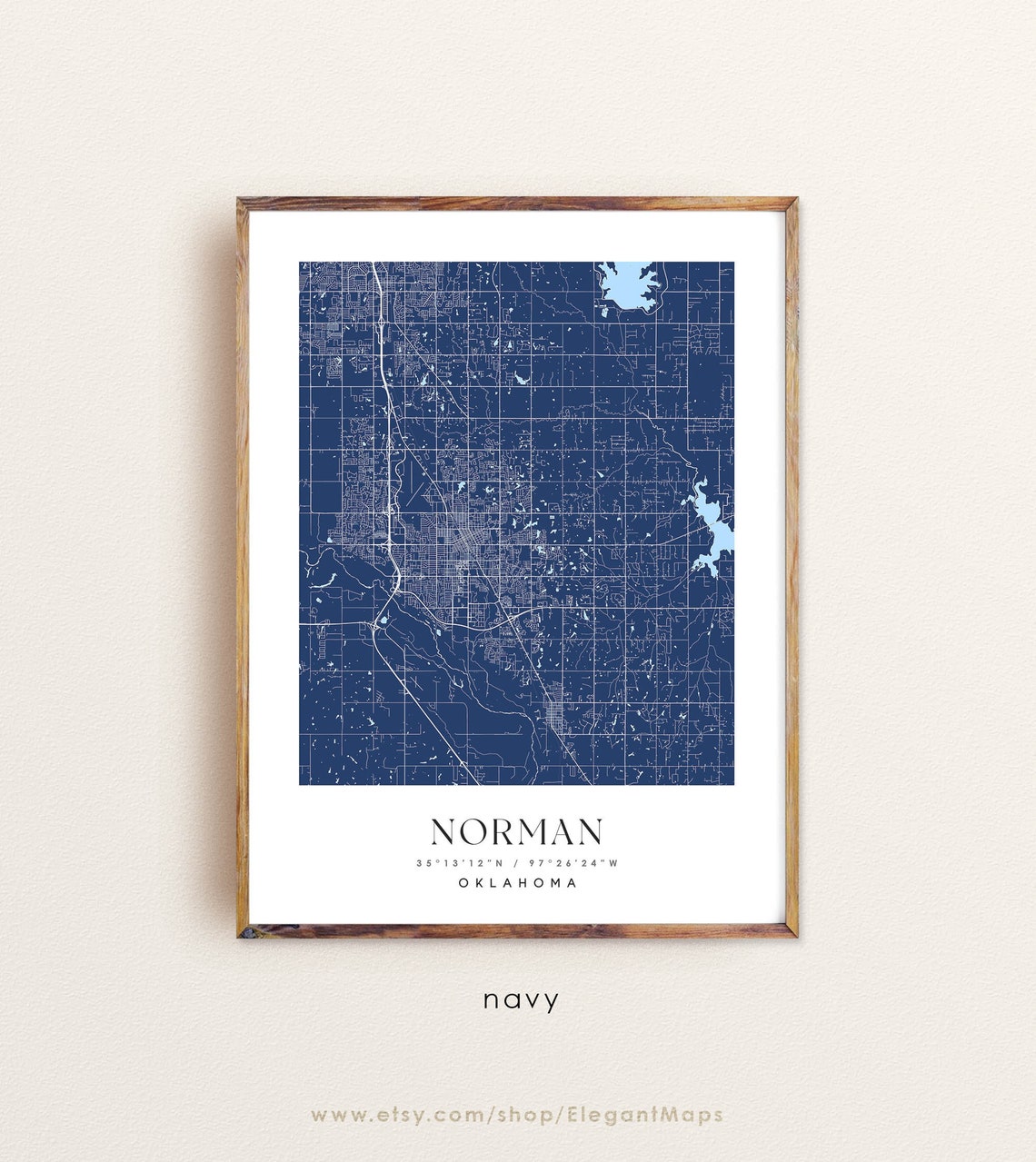 Norman Oklahoma Map Norman OK Map Norman City Print Norman | Etsy