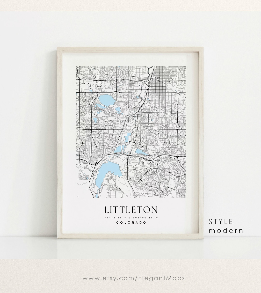 Littleton Colorado Map, Littleton CO Map, Littleton City Print ...