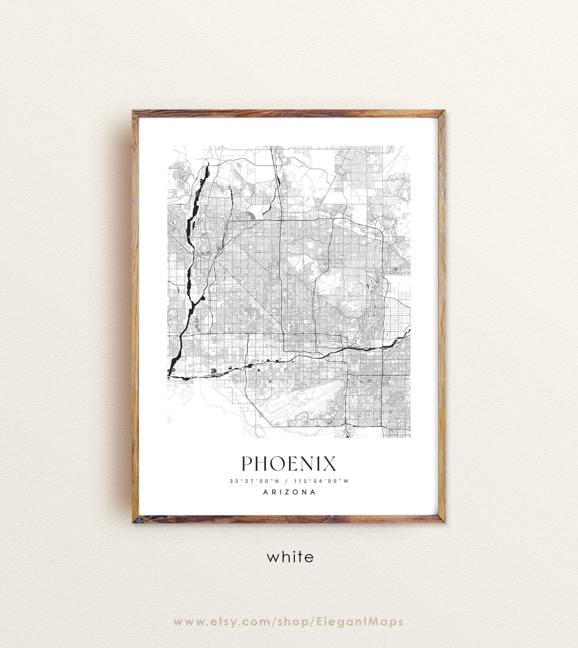Phoenix Arizona map Phoenix AZ map Phoenix city print | Etsy