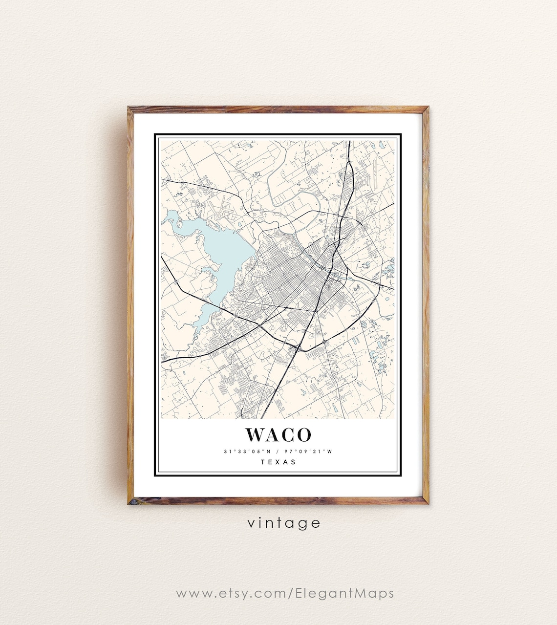 Waco Texas Map Waco TX Map Waco City Map Waco Print Waco - Etsy