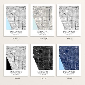 Inglewood California Map, Inglewood CA Map, Inglewood City Print ...